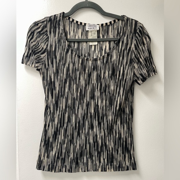 Missoni | Tops | Vintage Missoni Blackwhite Mesh Blouse | Poshmark
